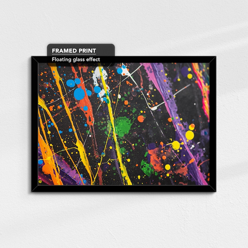 Paint Splash Splatter Abstract Painting Framed Poster Print & Framed ...