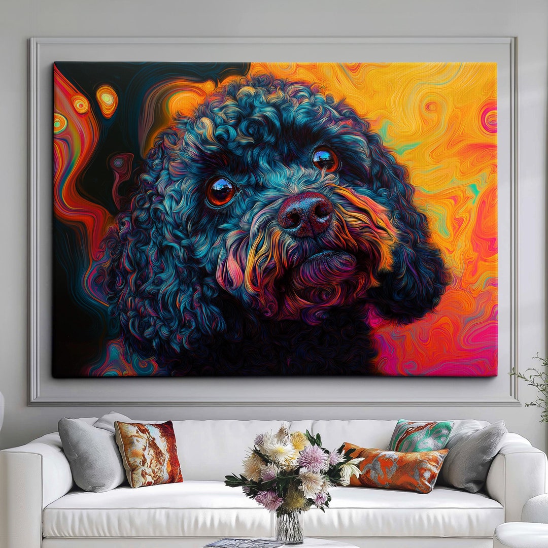 Cockapoo Abstract Rainbow Paint Splash Painting Framed Poster Print ...