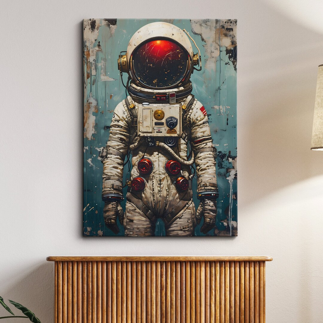 Spaceman Astronaut Painting Framed Poster Print or Framed Canvas Wall ...