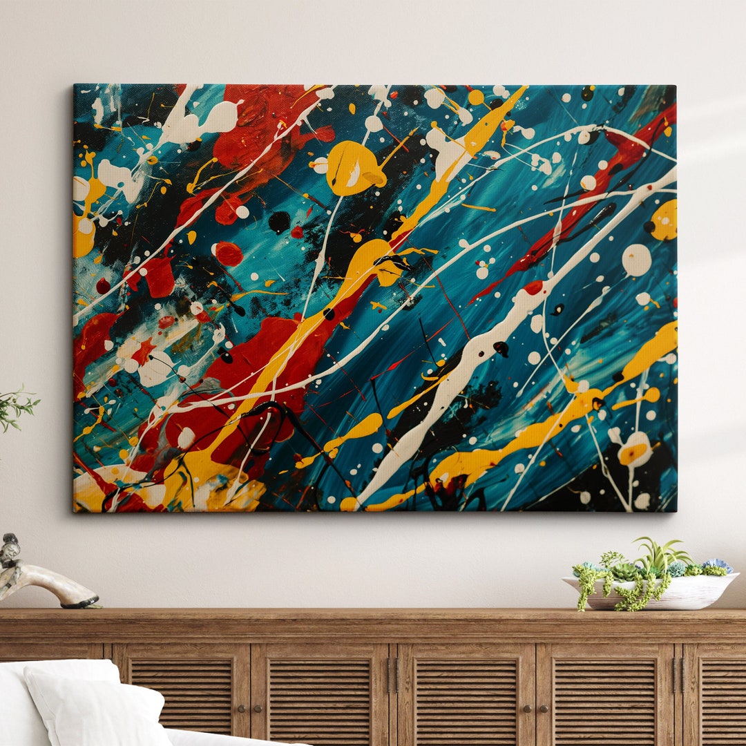 Paint Splash Splatter Abstract Painting Framed Poster Print & Framed ...