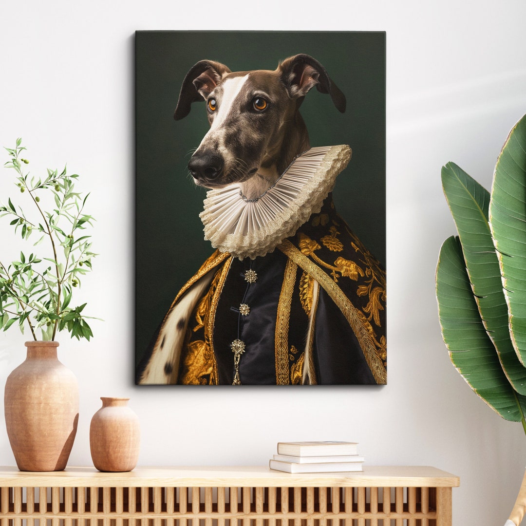 Royal Greyhound Painting Framed Poster Print & Framed Canvas Wall Decor ...