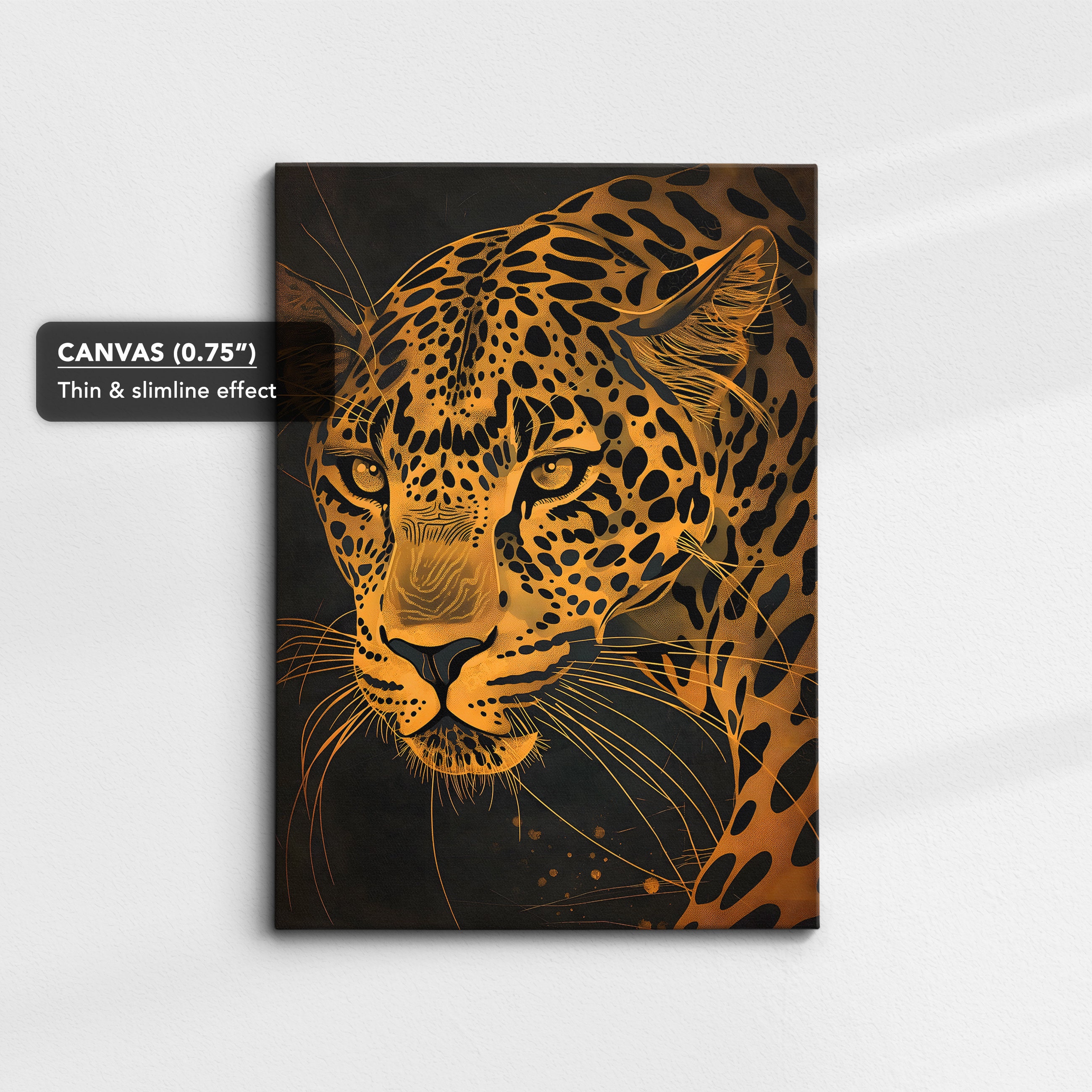 Cheetah Abstract Oil Painting Framed Poster Print or Framed Canvas Wall ...
