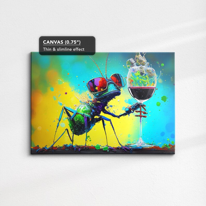 Ant Toasting Drink Glasses Art Abstract Oil Painting Framed Poster ...