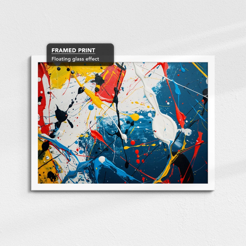 Paint Splash Splatter Abstract Painting Framed Poster Print & Framed ...