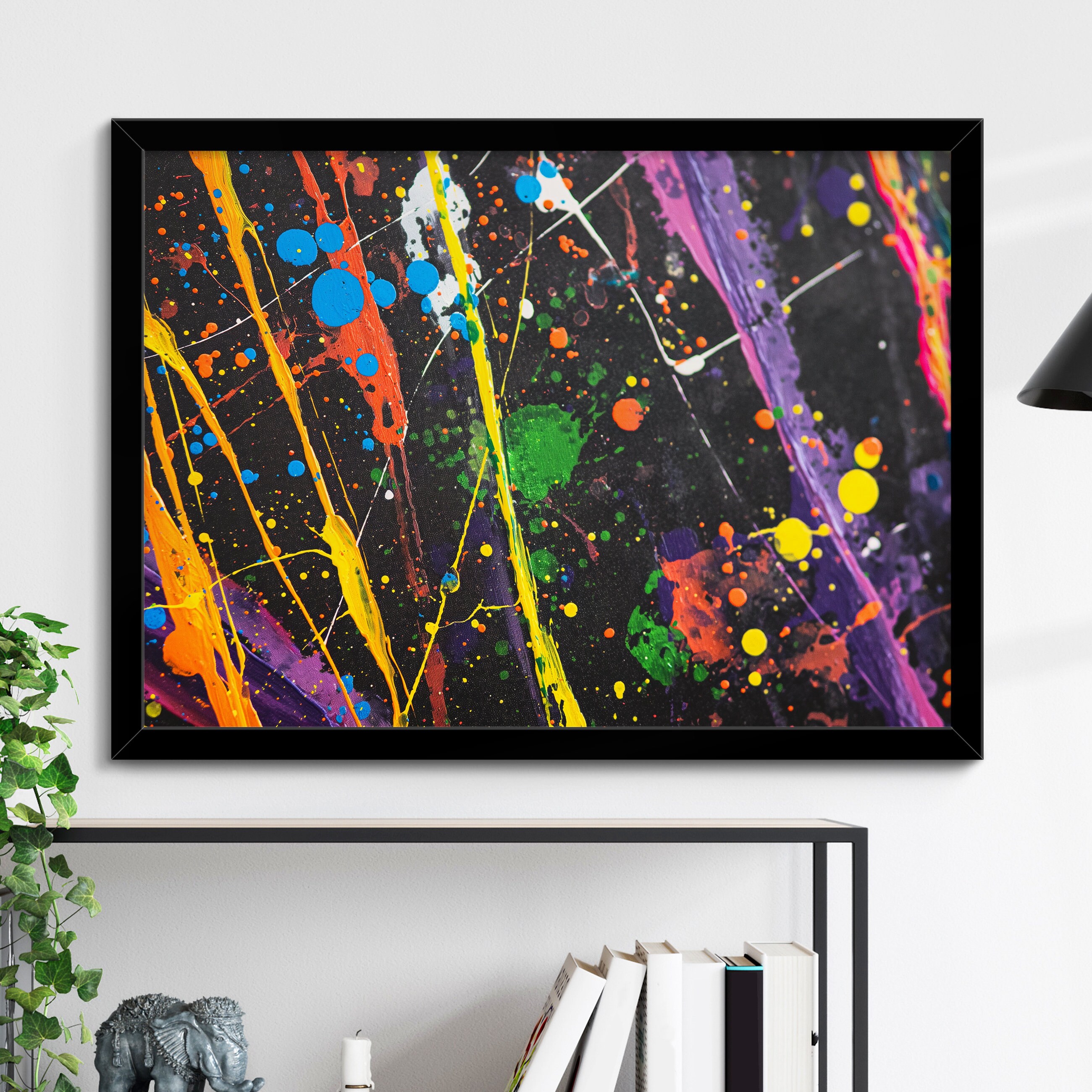 Paint Splash Splatter Abstract Painting Framed Poster Print & Framed ...