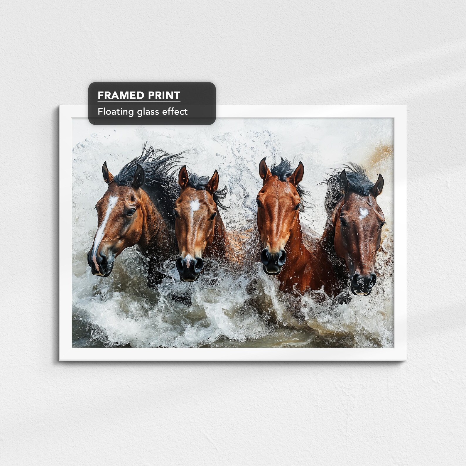 Abstract Horses Painting Paint Splash Framed Poster Print & Framed ...