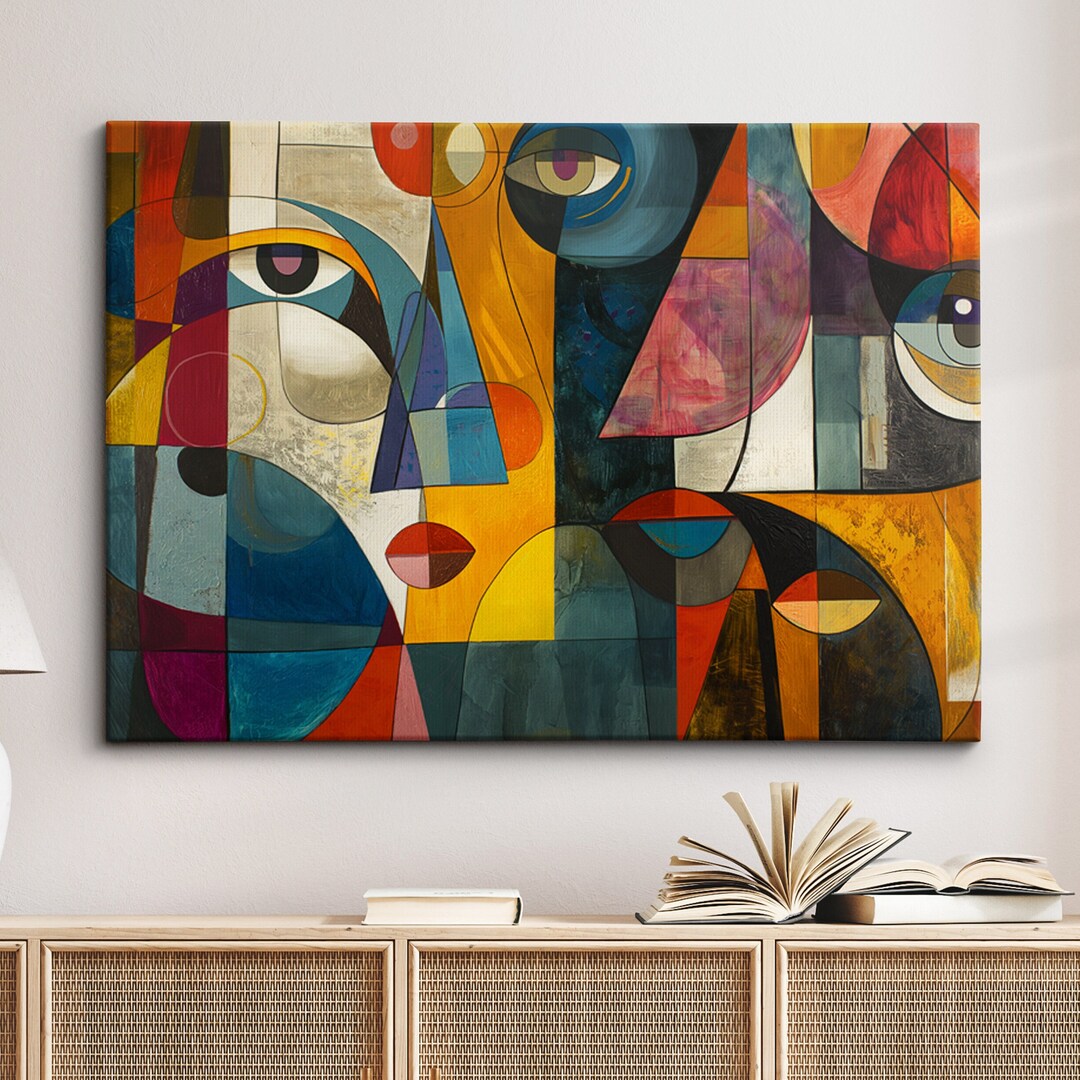 Face Shape Art Contemporary Abstract Oil Painting Strokes Style Wall ...