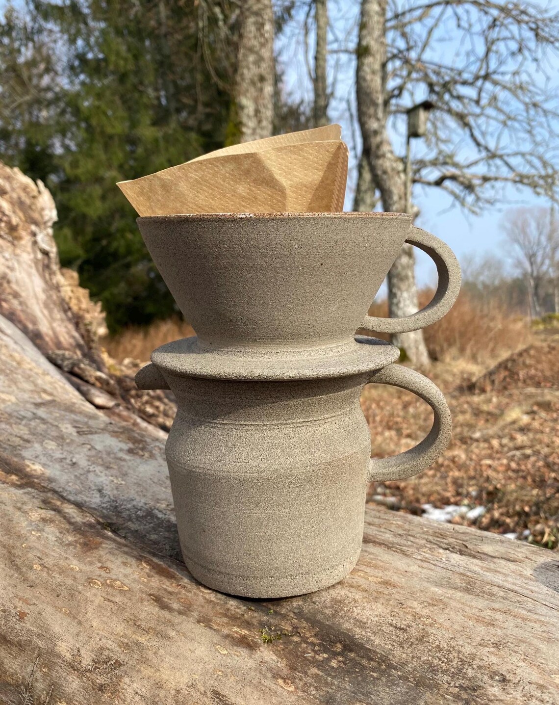 Ceramic Stoneware Coffee Dripper and Jug Set / Pour Over Coffee Set ...