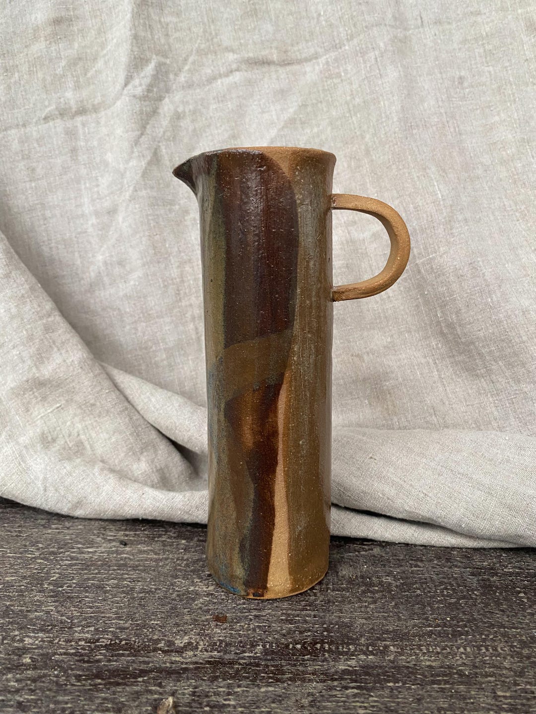 Stoneware Ceramic Pitcher / Ceramic Pouring Jug / Stoneware Cylinder ...