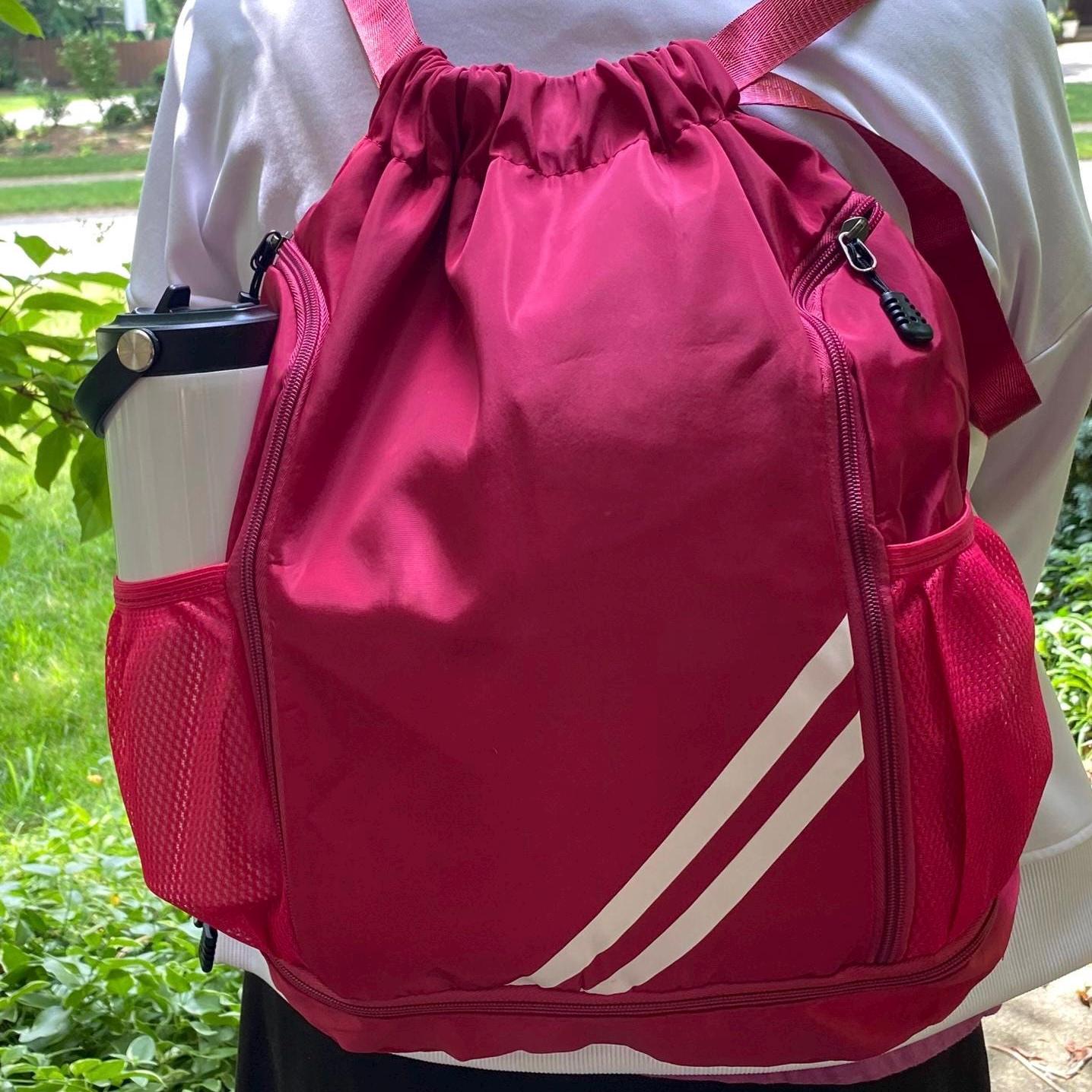 Personalized Drawstring Sports Bag for Girls – Custom Name Gym Sack ...