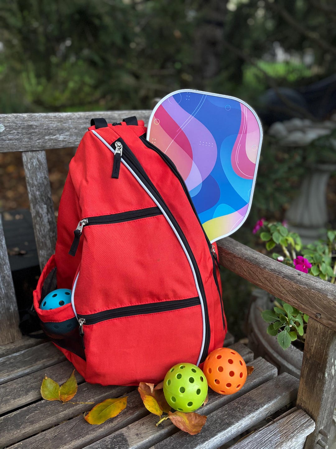 Personalized Orange Pickleball Bag and Paddle, Boho Pickleball Racket ...
