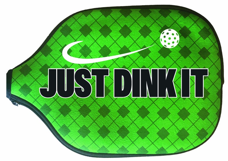 Just Dink It Green Plaid Pickleball Paddle Cover, Custom Paddle Cover ...