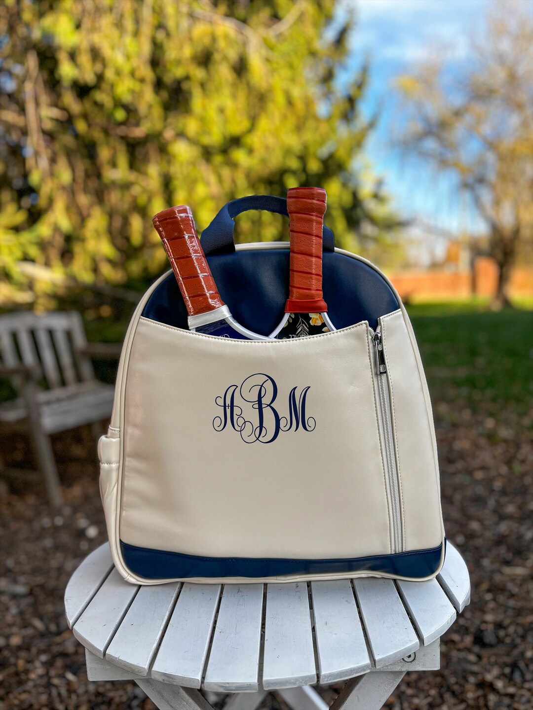 Faux Leather Personalized Pickleball Bag, Classy Pickleball Paddle ...