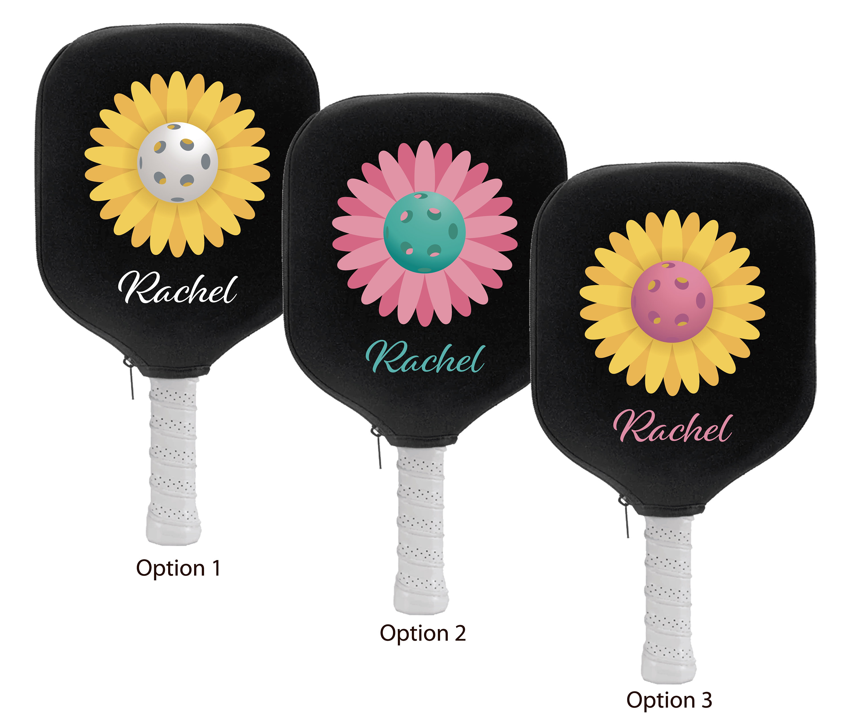 Personalized Flower Pickleball Paddle Cover, Custom Pickleball Paddle ...