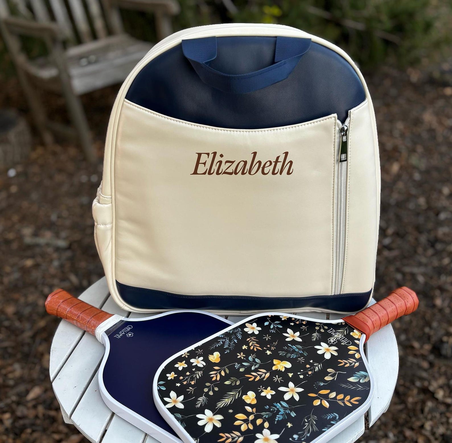 Faux Leather Personalized Pickleball Bag, Classy Pickleball Paddle ...