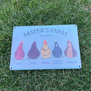 Customized Chicken Coop Sign, Chicken Name Sign, Metal Farm Sign ...