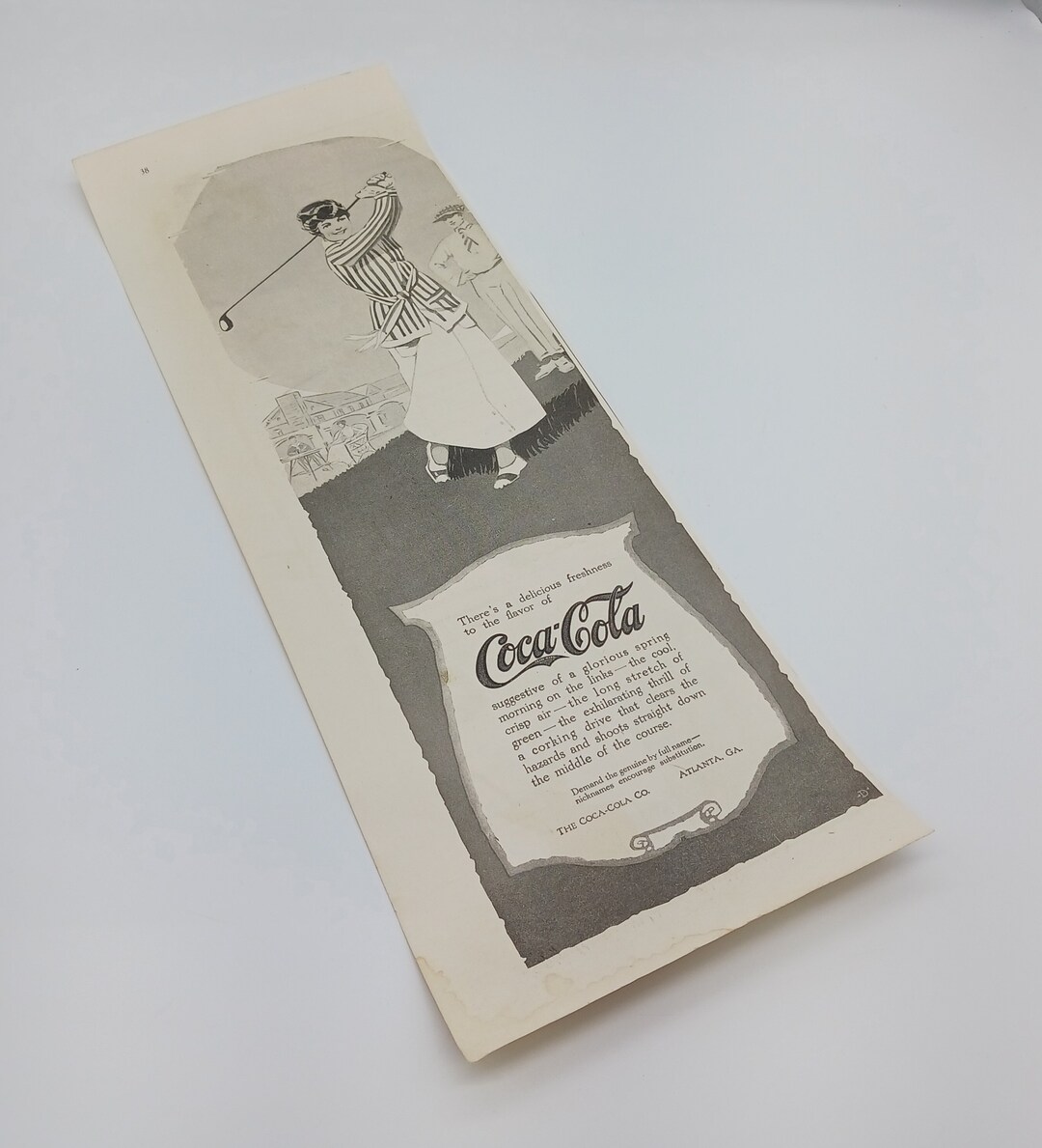 Antique Coca Cola Ad Woman Playing Golf, Magazine Advertisement, Coke ...