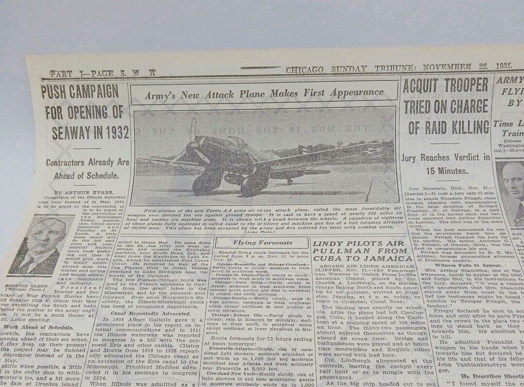 1931 Newspaper Page Army's New Plane Curtis A-8 Lindy Pilots ...