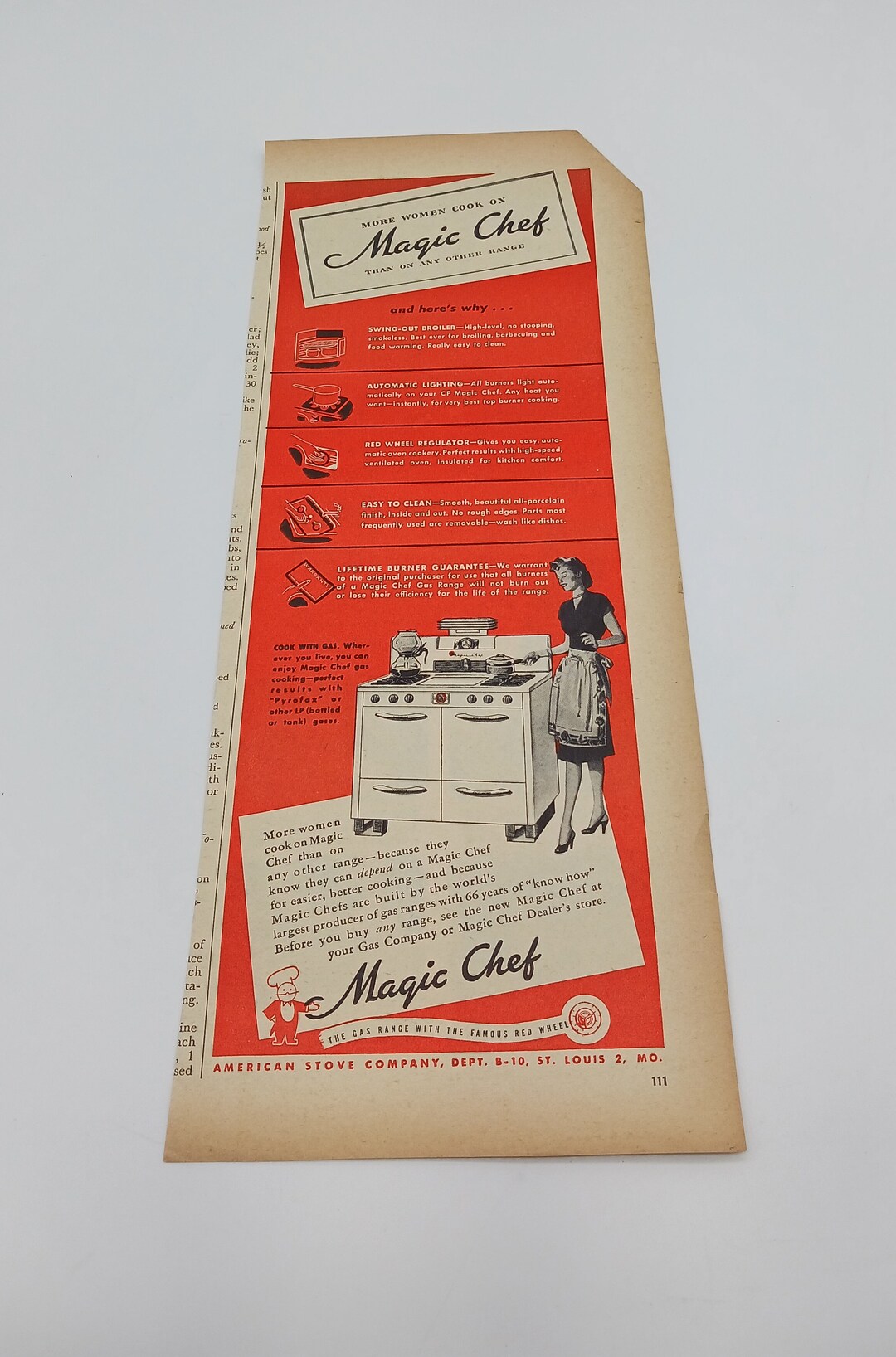 Vintage Magic Chef Gas Range Ad, Scot Paper Towels Magazine ...