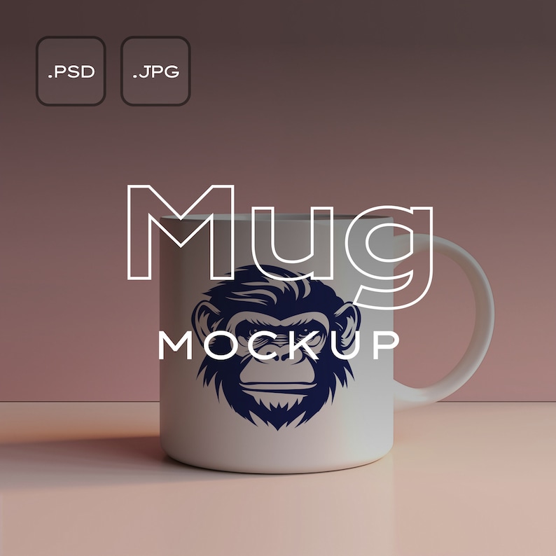 Mug Mockup Photoshop, Editable Smart Object Template, Pink Background ...