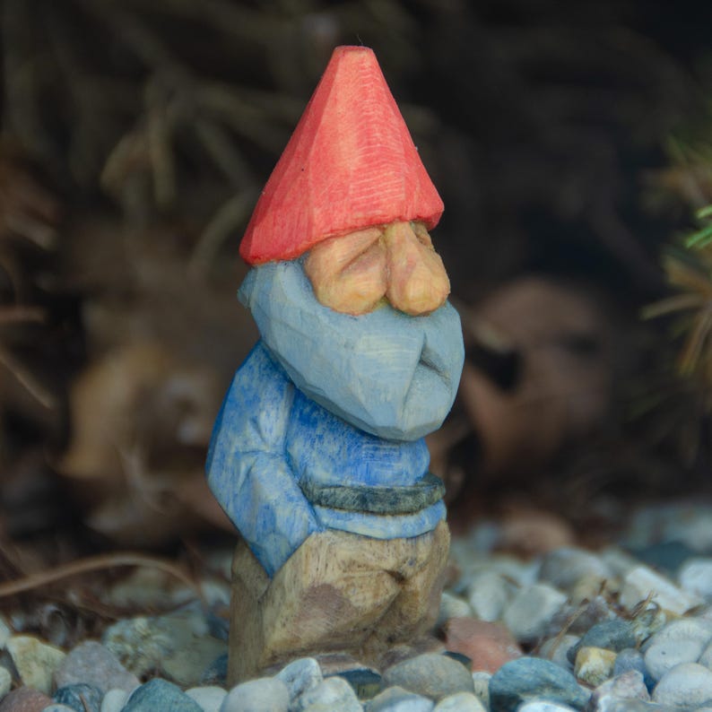 Hand Carved Classic Gnome - Etsy