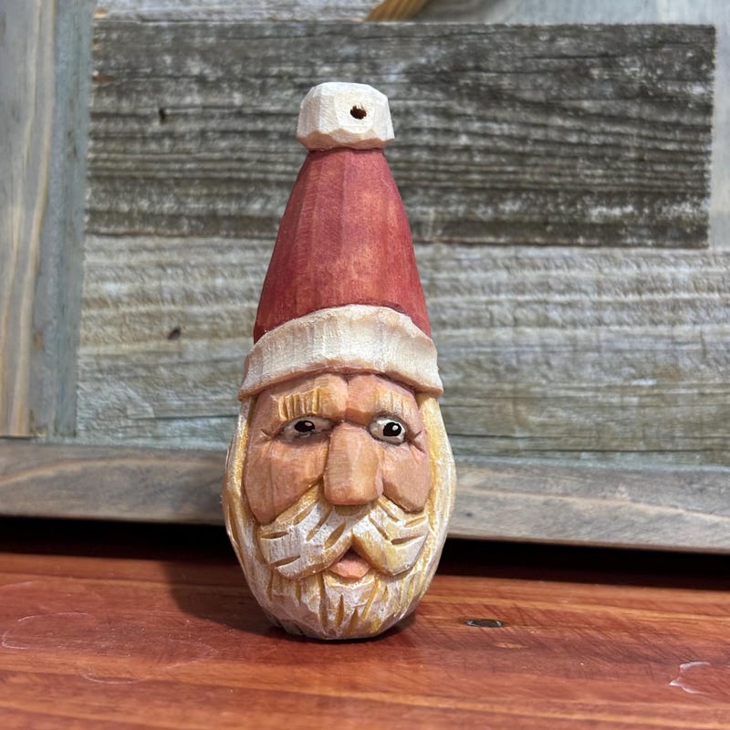 Carved Santa - Etsy