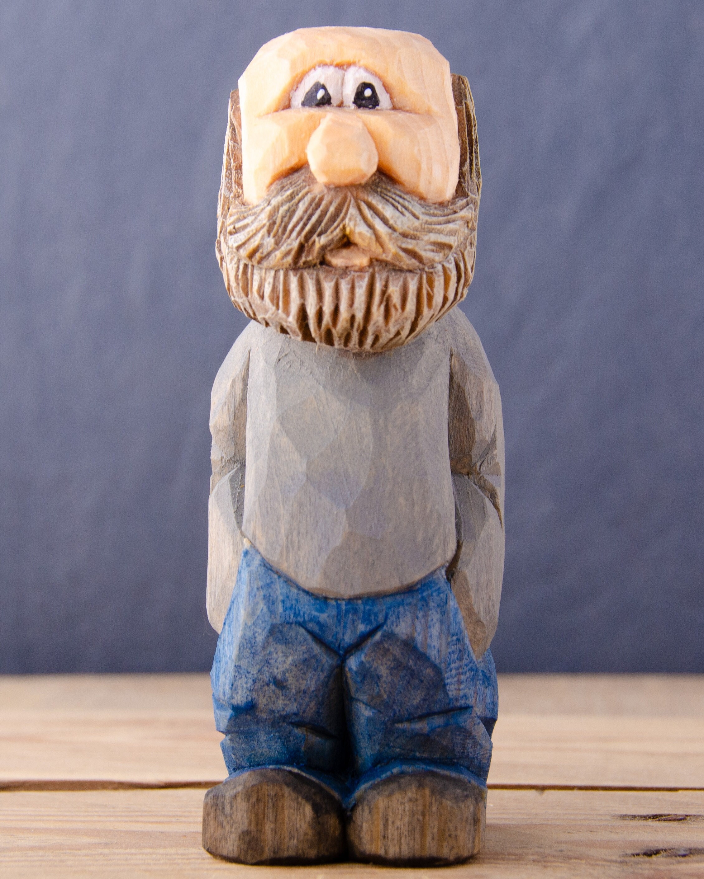 Hand Carved Wooden Old Guy - Etsy