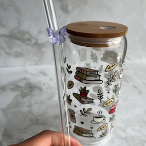 Book Coffee Glass Cup TBR Gift Idea Book Lover Cup Book Club Girly ...