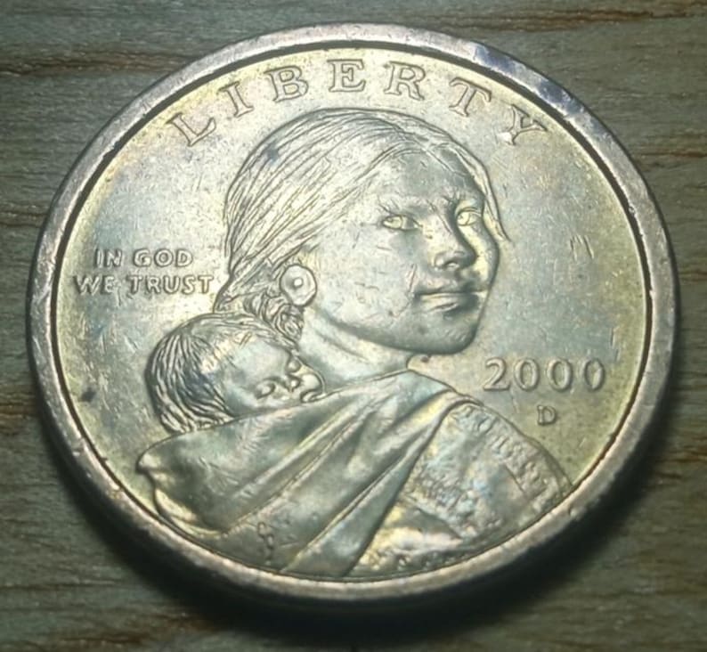 2000 D Sacagawea One Dollar Gold Liberty Coin No Edge Writing - Etsy