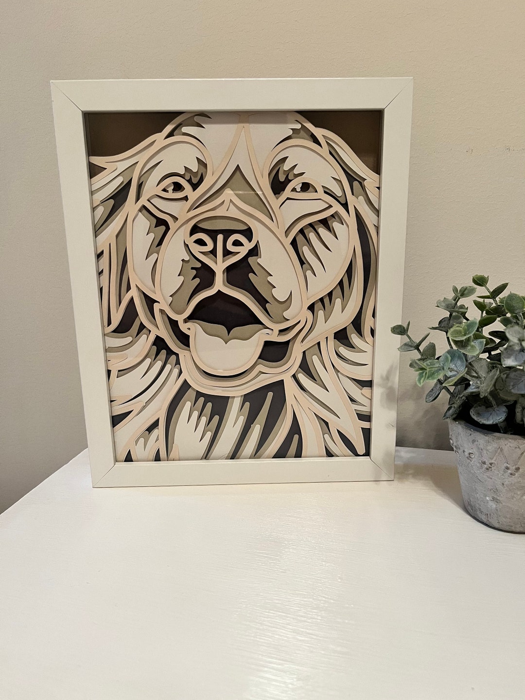 Golden Retriever 3D Shadow Box - Etsy