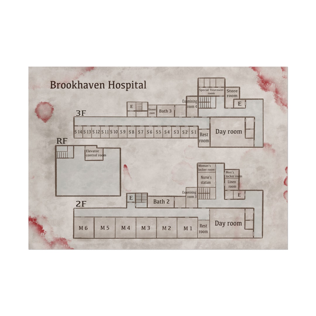 Silent Hill Brookhaven Hospital Map Rolled Poster Videogame Prints ...