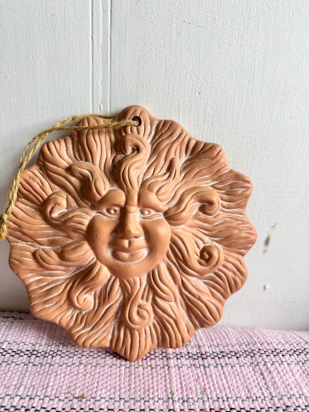 Vintage Terra Cotta Sun Face Wall Decor,pottery Sun Wall Plaque ...