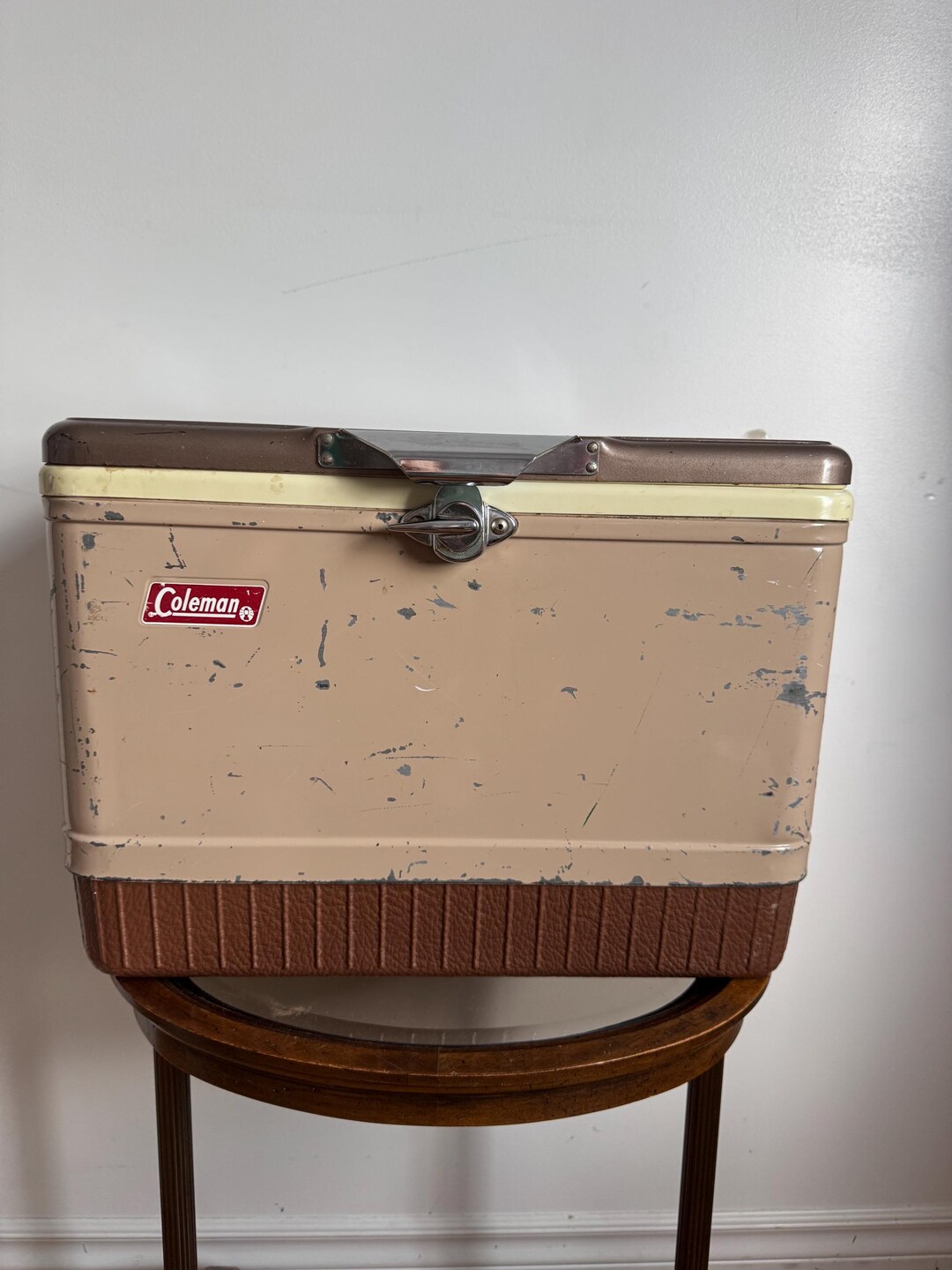 Vintage Coleman Metal and Plastic Picnic Cooler - Vintage Brown Coleman ...