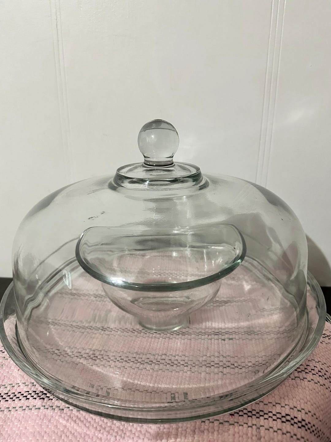 Vintage CAKE CLOCHE SET Stand Matching Clear Blown Glass Dome. - Etsy