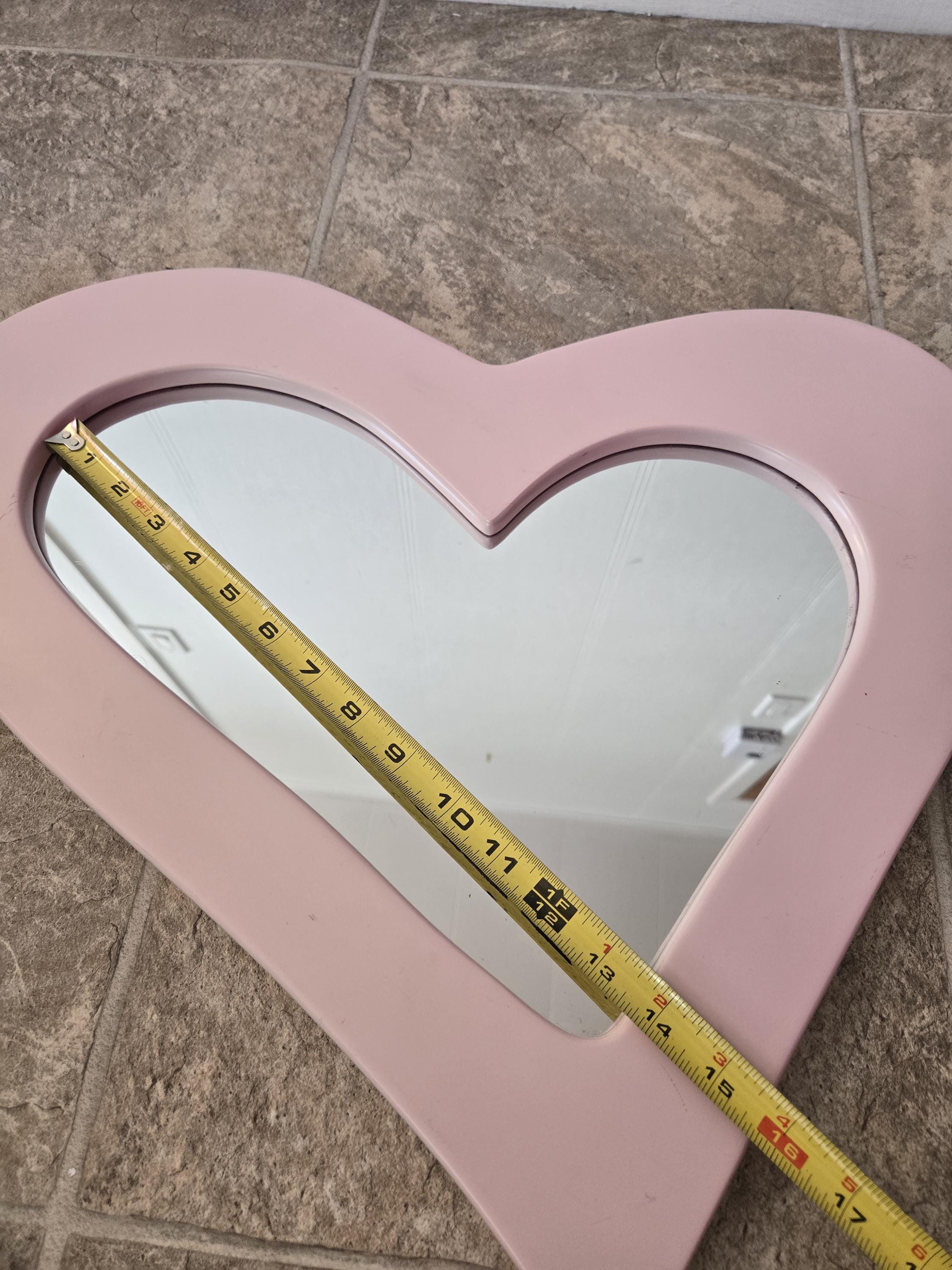 Vintage Pink Heart Mirror Wall Decoration, Love Mirror Decoration, Cute ...