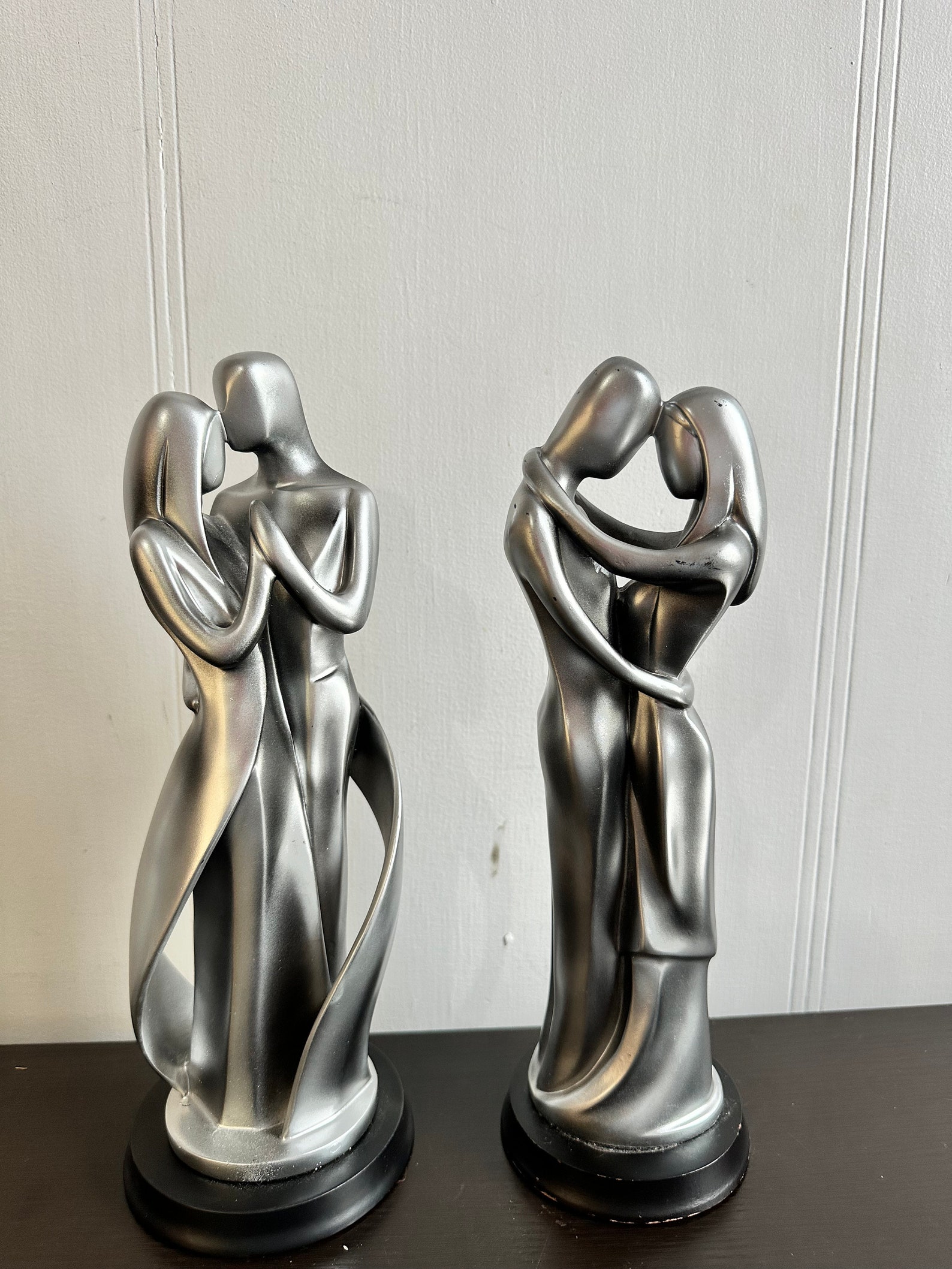 Vintage Silver Loving Couple Statues Set of 2 . - Etsy