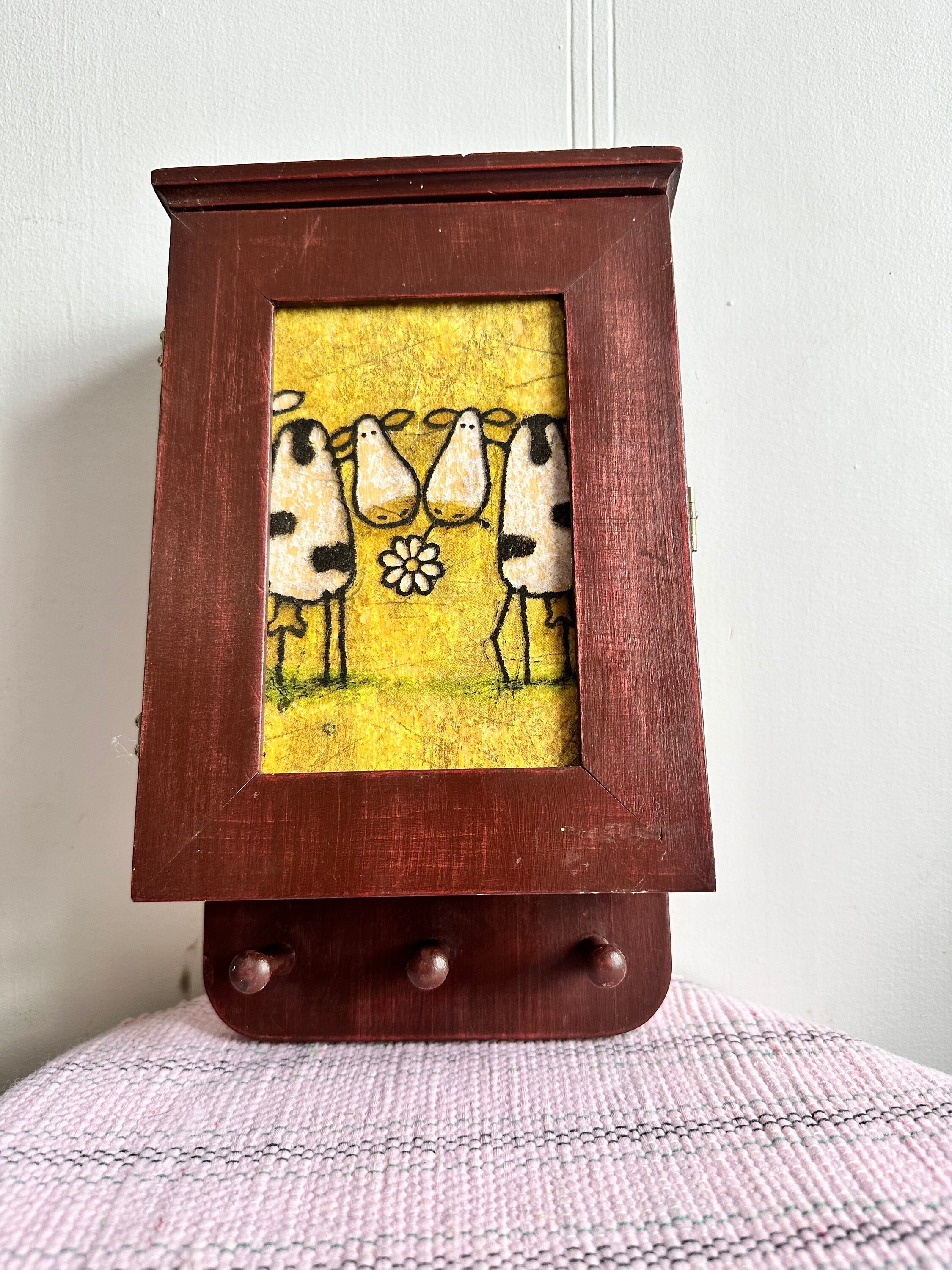 Vintage Key Box for Wall Wooden Key Holder Wall Key Holder Wall Mounted ...