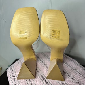 Vintage Women's Transparent High Heels Sandals Vegan Lather,size 9. - Etsy