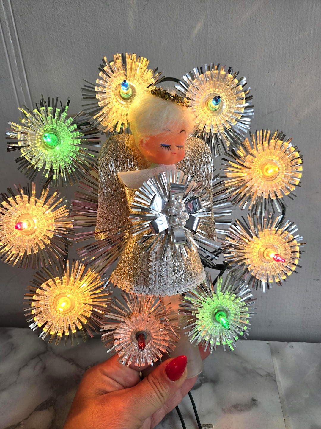 Vintage Lighted Angel String Lights,christmas Tree Decoration ...