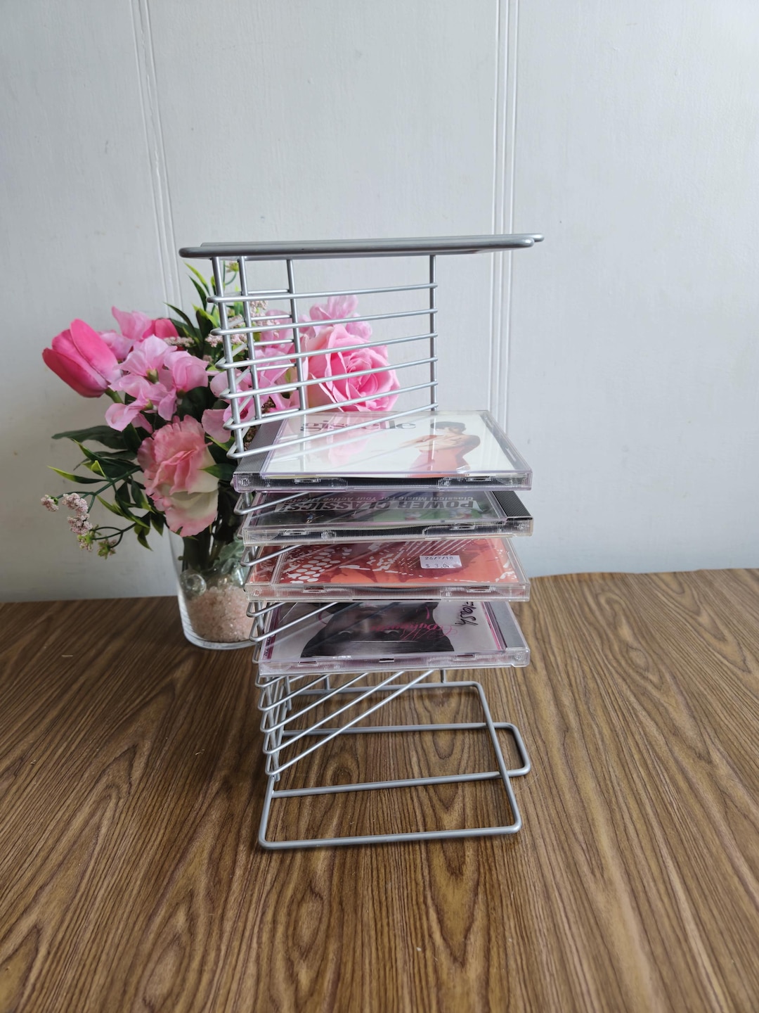 Vintage Gray Metal Compact Disc Holder for Wall Metal Holds 20 CD ...