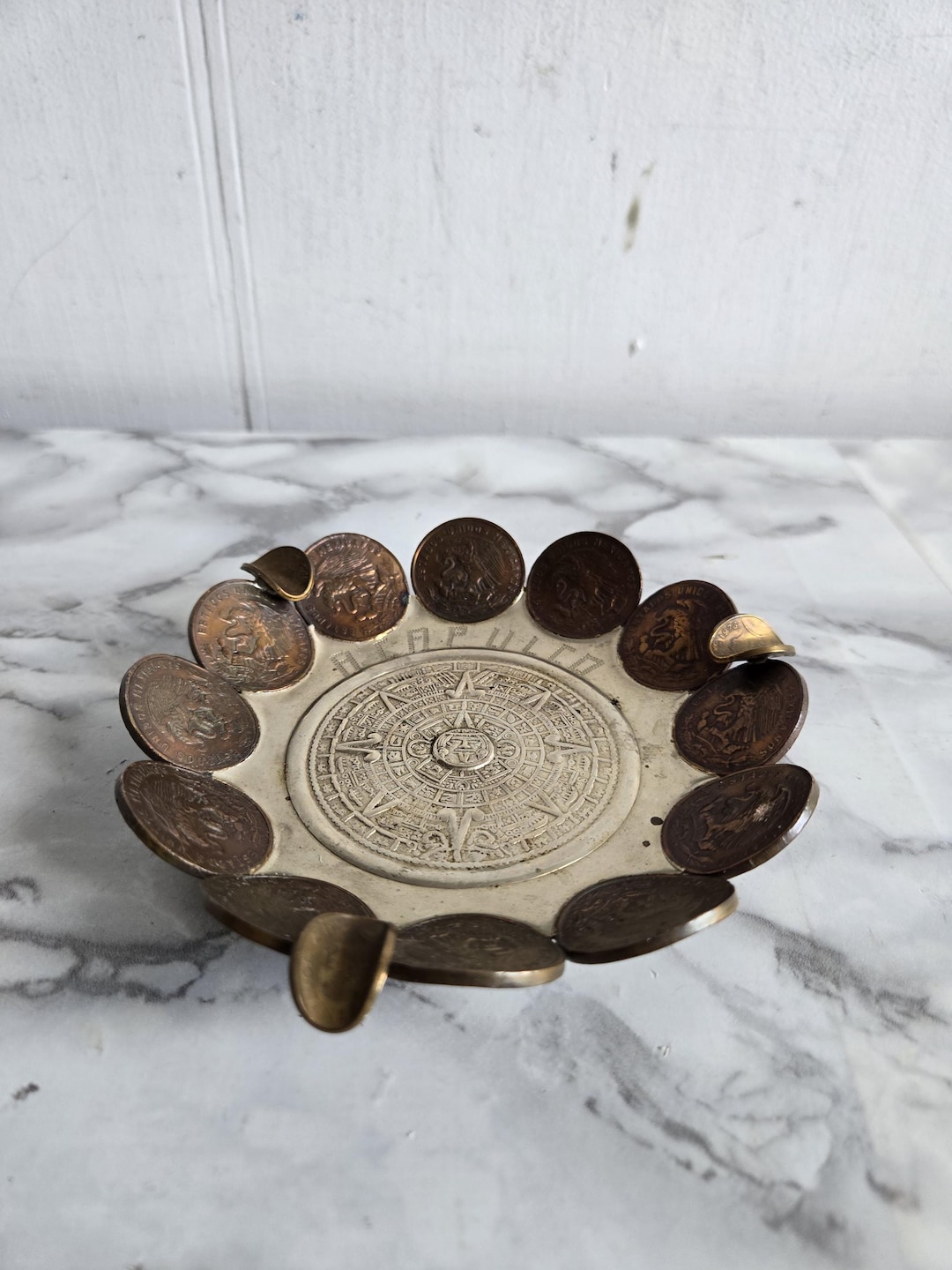 Vintage Mexican Souvenir Ashtray From Acapulco, Vintage Mexican Coin ...