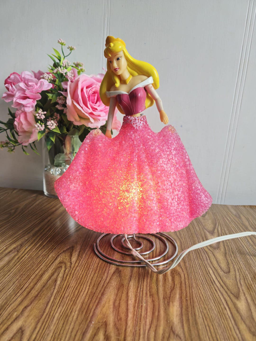 Vintage Disney Princess Aurora Popcorn Lamp Sleeping Beauty Night Light ...