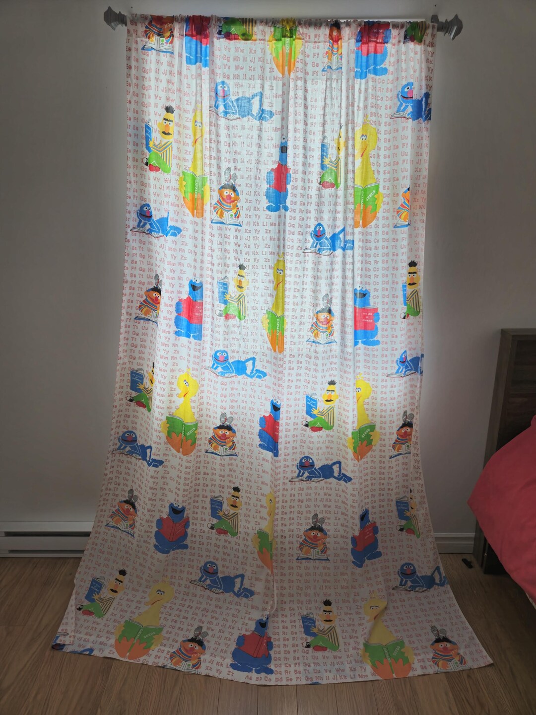 Vintage 70s/ 80s SESAME STREET Curtain Panels Kids Room Nursery Decor ...