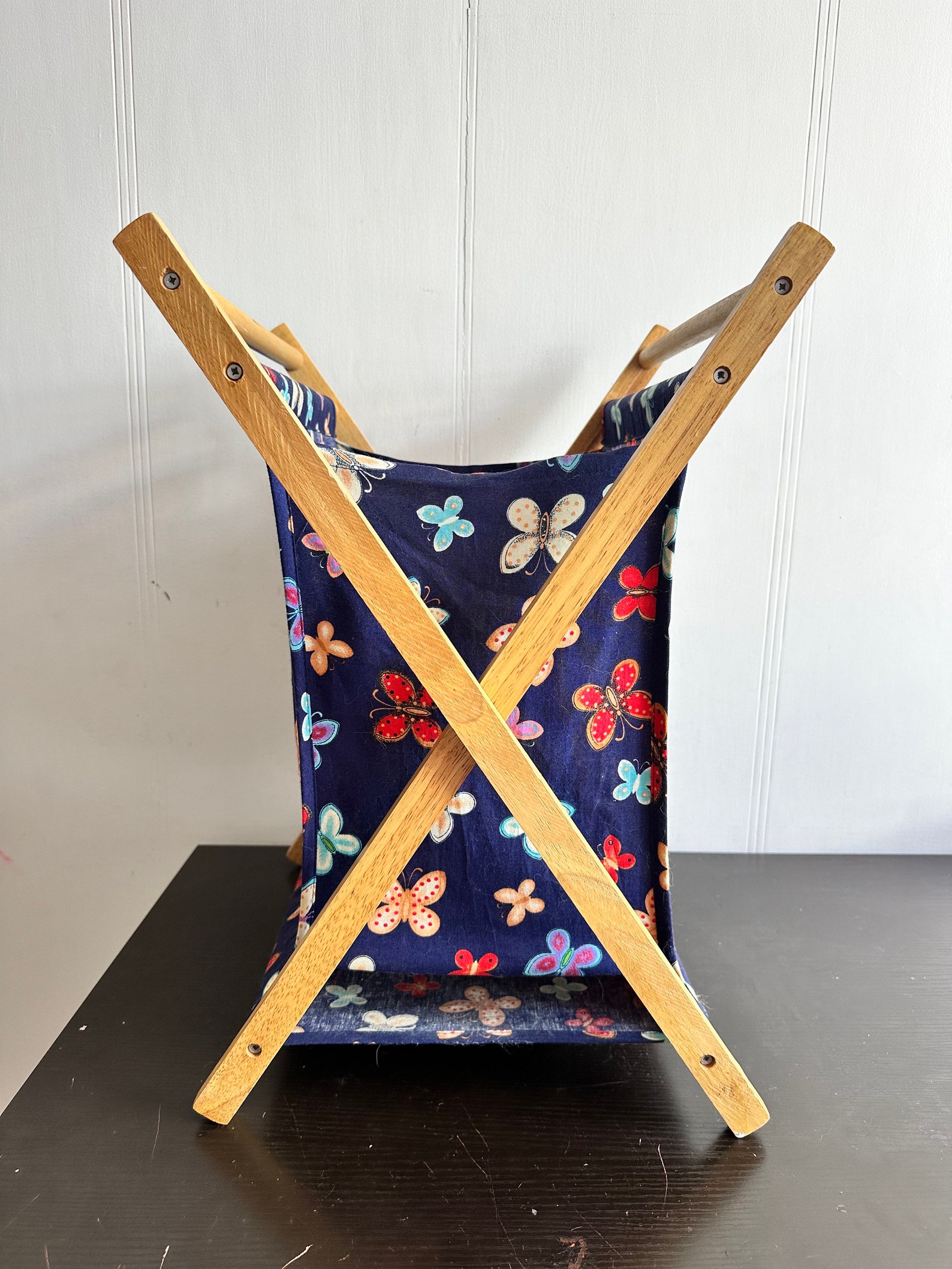 Vintage Foldable Yarn Caddy, Storage Organizer, Knitting Basket, Yarn ...