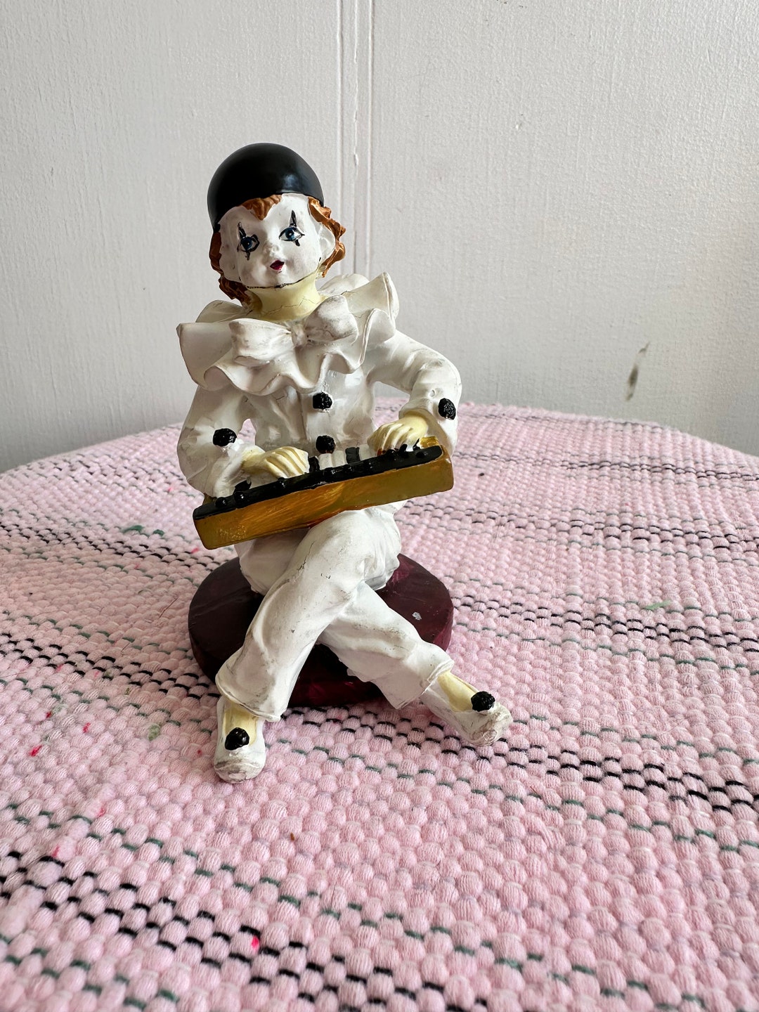 Vintage Pierrot Statue Pierrot Musical Instrument Pierrot Art Decor ...