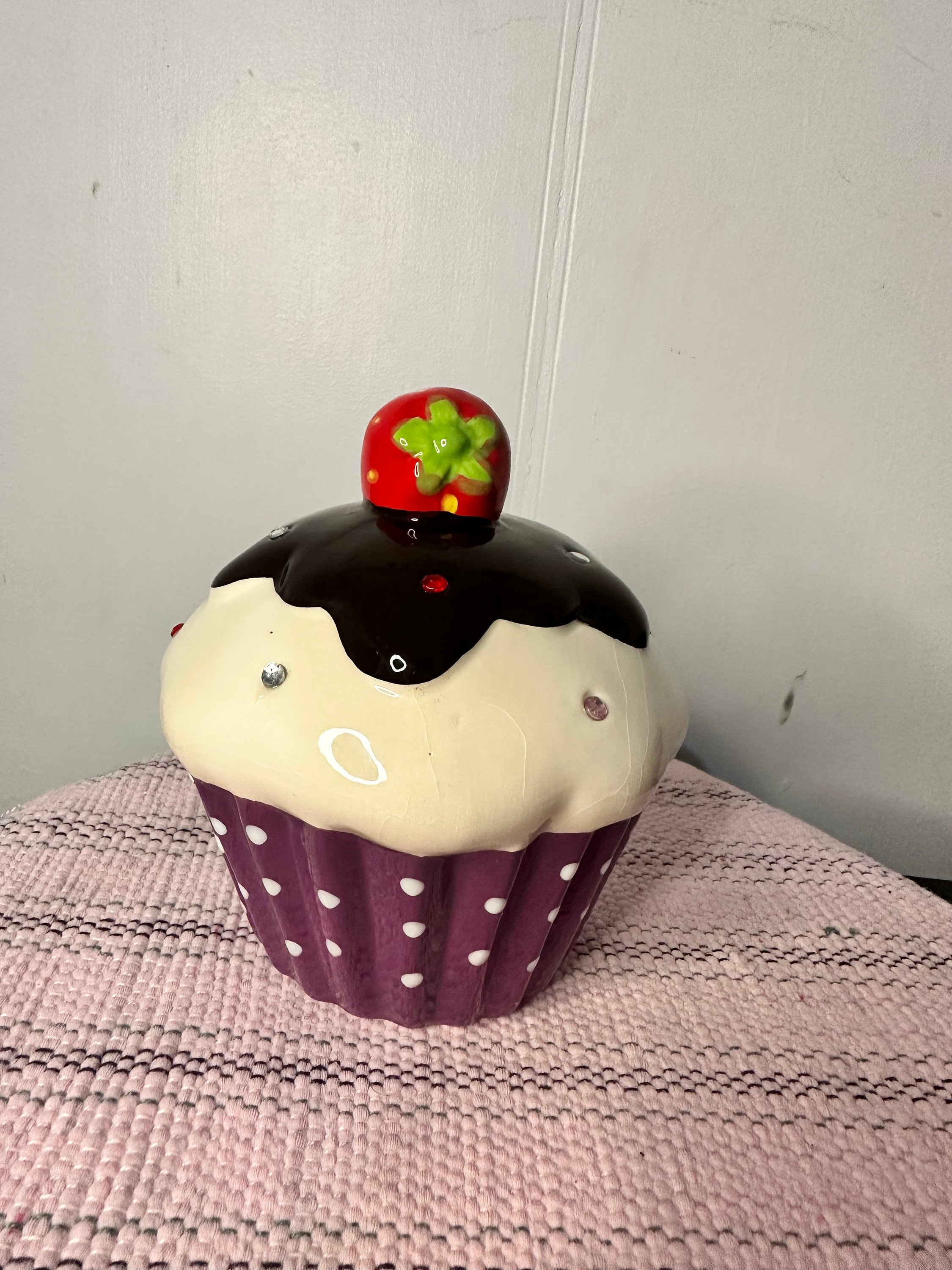 Vintage Cupcake Ceramic Money Bank,ceramic Cupcake Strawberry Topcoin ...