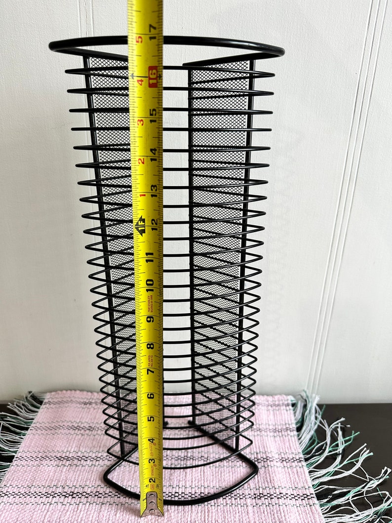 Vintage 1990s Atlantic Metal CD Tower Rack 17 Holds 27 Black Holder ...