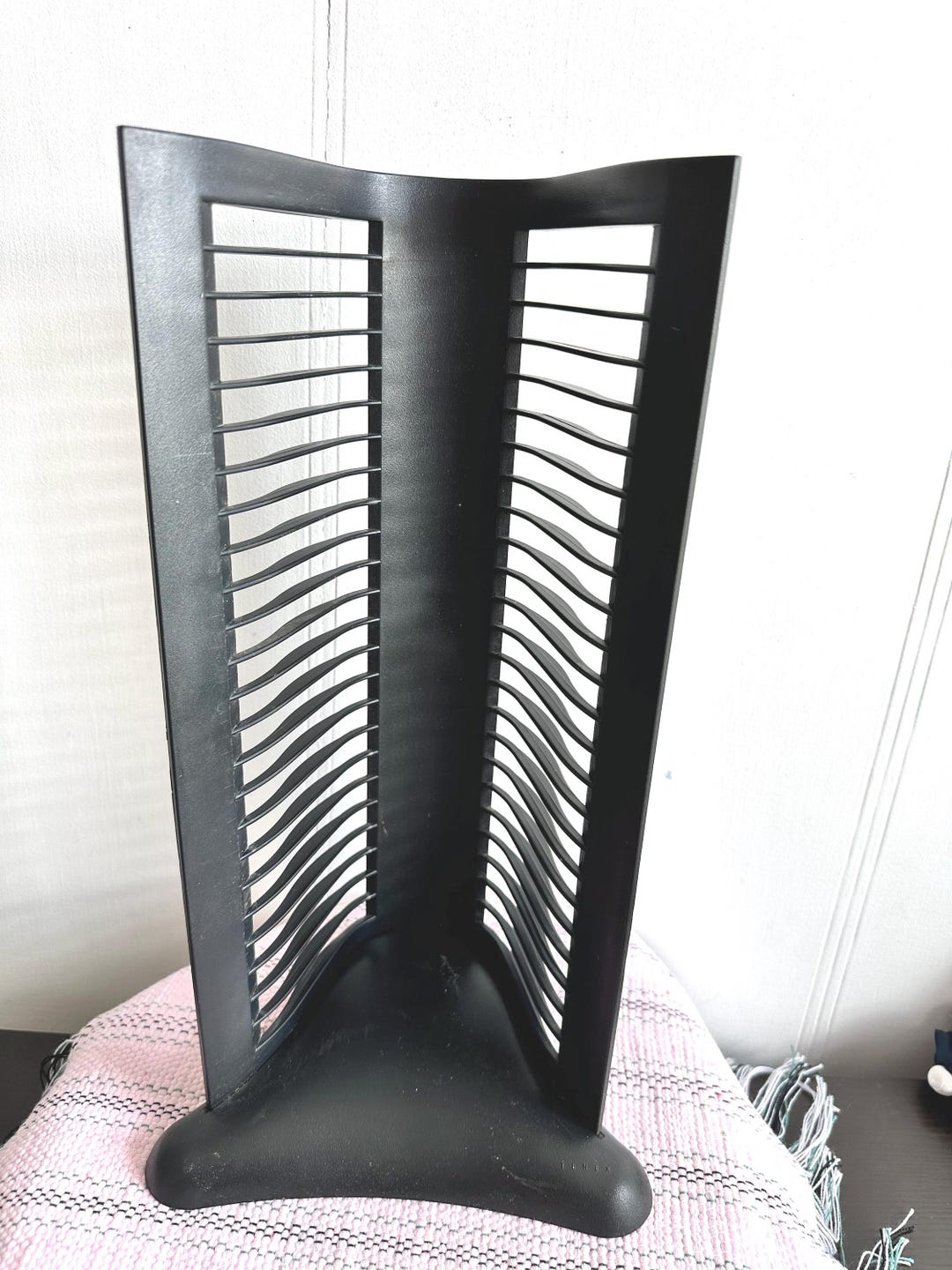 Vintage Black Plastic Compact Disc Holder for Wall Plastic Holds 24 Cds ...