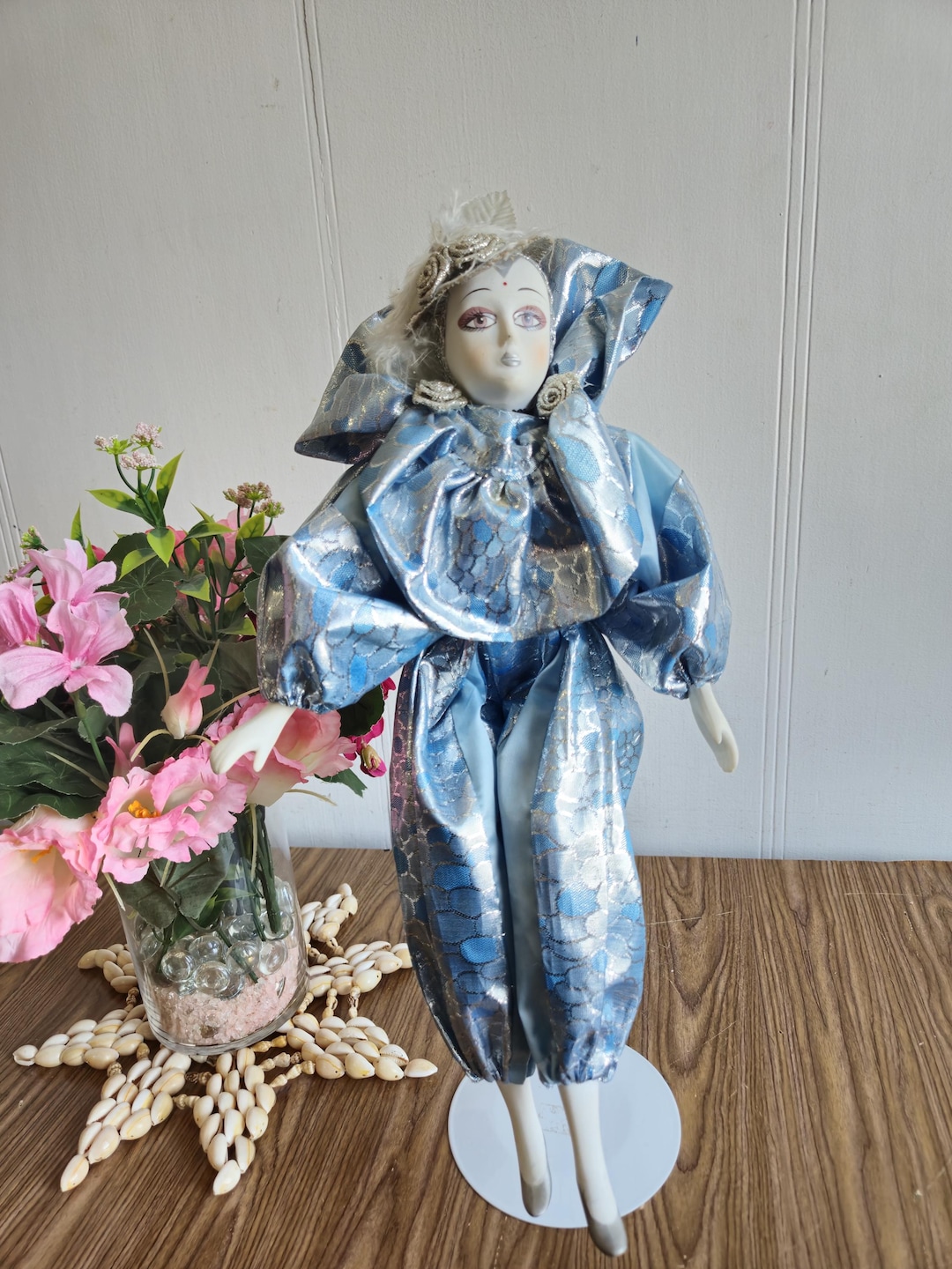 Vintage Pierrot Jester Harlequin Mime Doll, Harlequin Clown. - Etsy