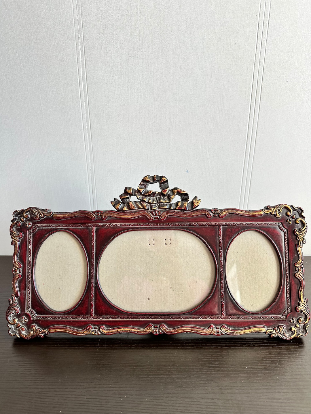 Vintage Burgundy and Gold Photo Frames Width 16, Height 9,mcm, Home ...